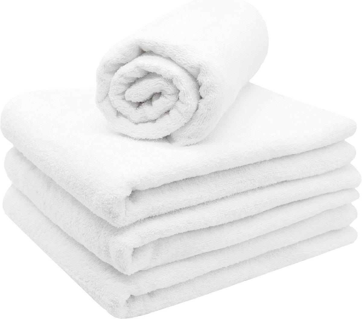 set van 4 grote witte saunadoeken 70 × 180 cm extra absorberend katoen ...